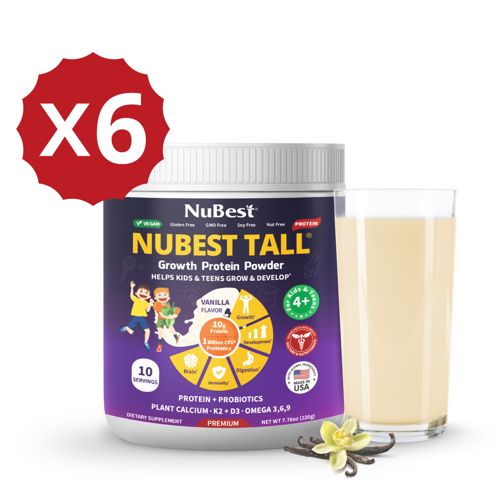 NuBest Tall Protein Vanilla Shake for Kids Ages 4+, 10 Vegan Servings