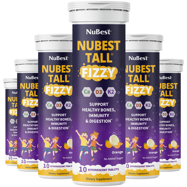 NuBest Tall Fizzy, Effervescent Tablets for Ages 4+, Orange Flavor, 10