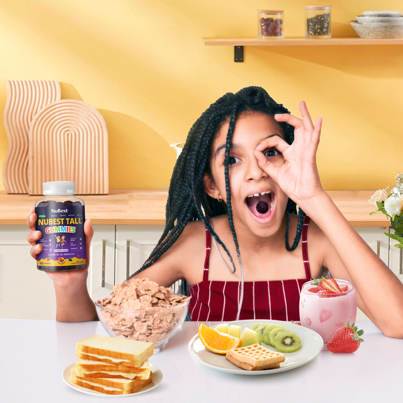 NuBest Tall Gummies for Ages 2+ & Teens, No Added Sugar, 60 Vegan Gummies