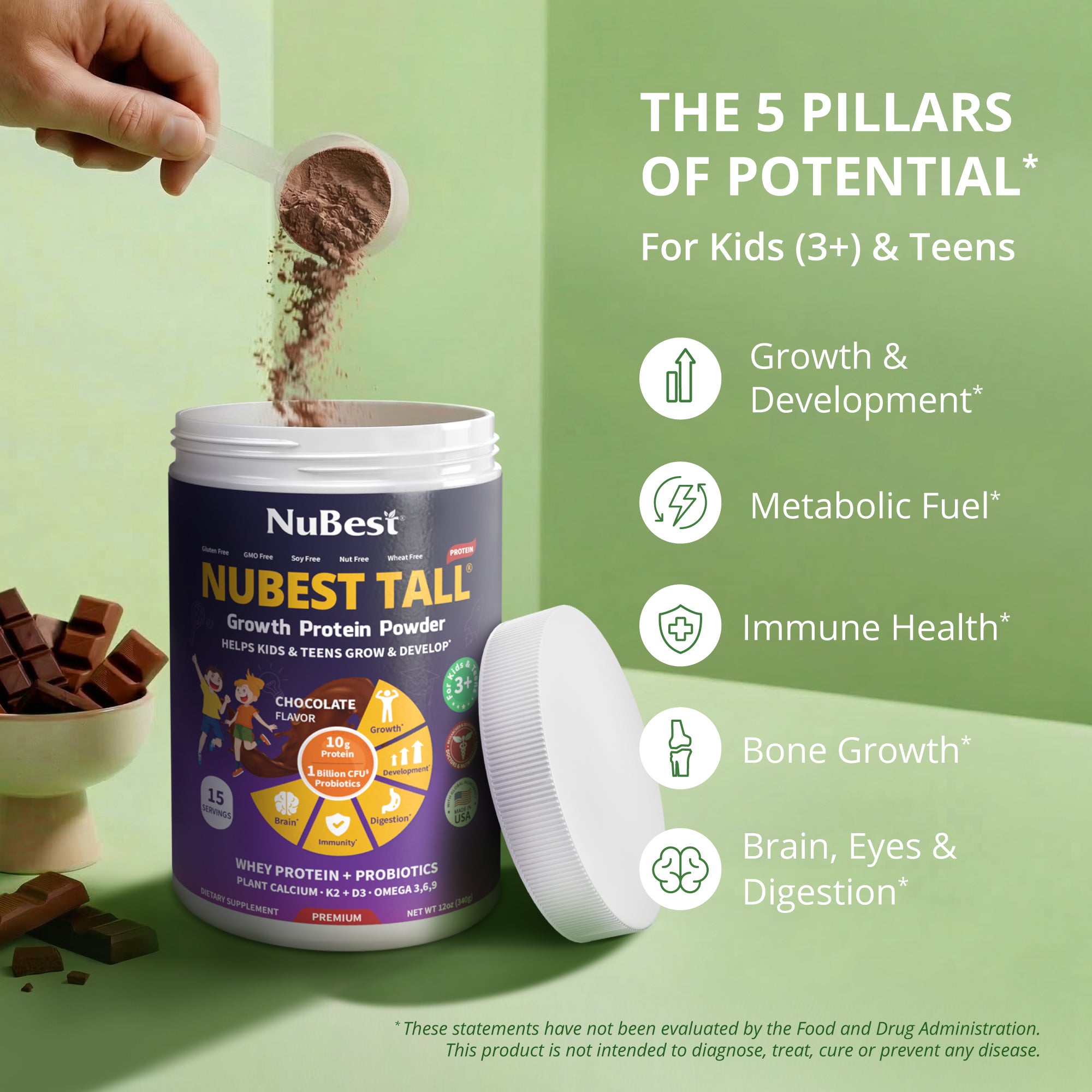 NuBest Tall Protein, Chocolate Shake, 15 servings