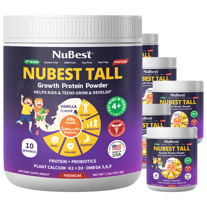 NuBest Tall Protein, Vanilla Shake for Ages 4+, 10 vegan servings ...